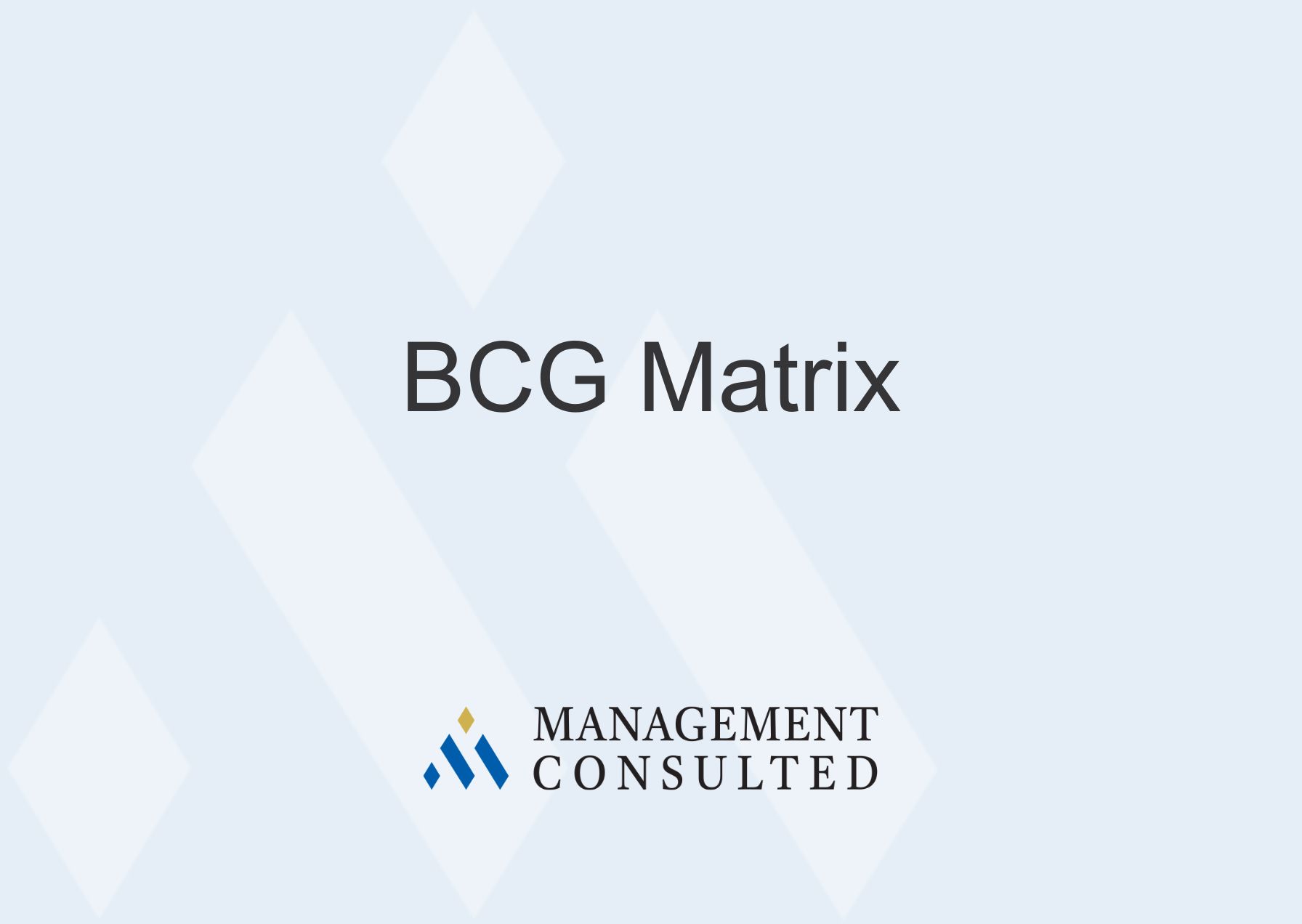 BCG Matrix | Strategy Coaching & Corporate Training
