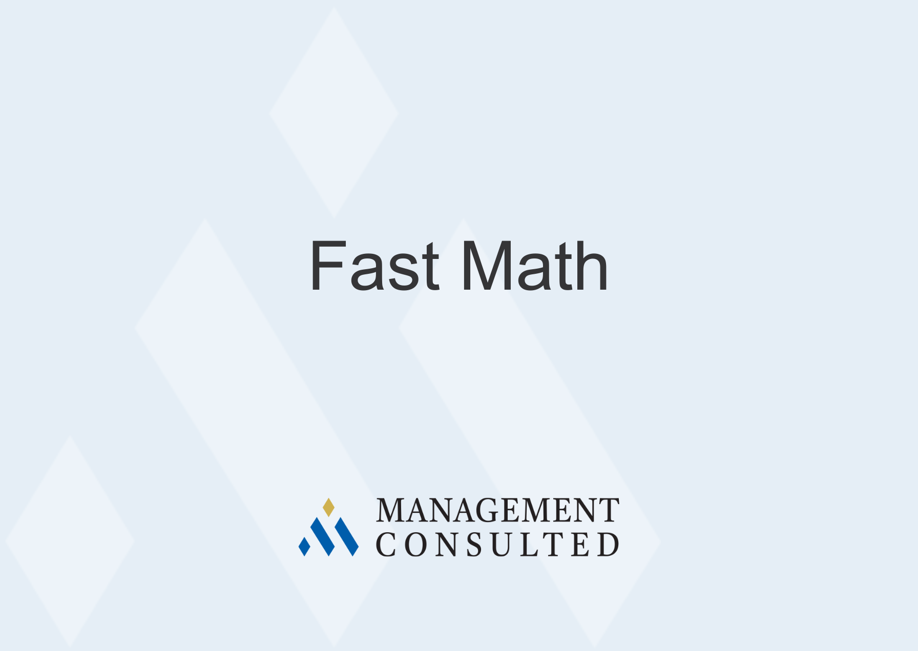 Fast Math: Quant Skills | Case Interview Skills | Management Consulted