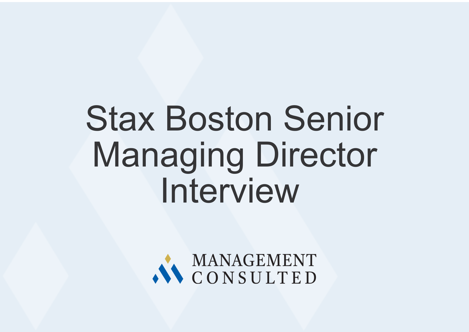 Stax Boston Senior Managing Director Interview - Paul Edwards
