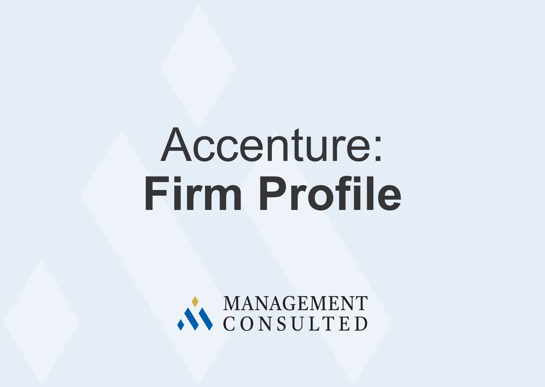 Accenture | Management Consulted | The Consulting Experts
