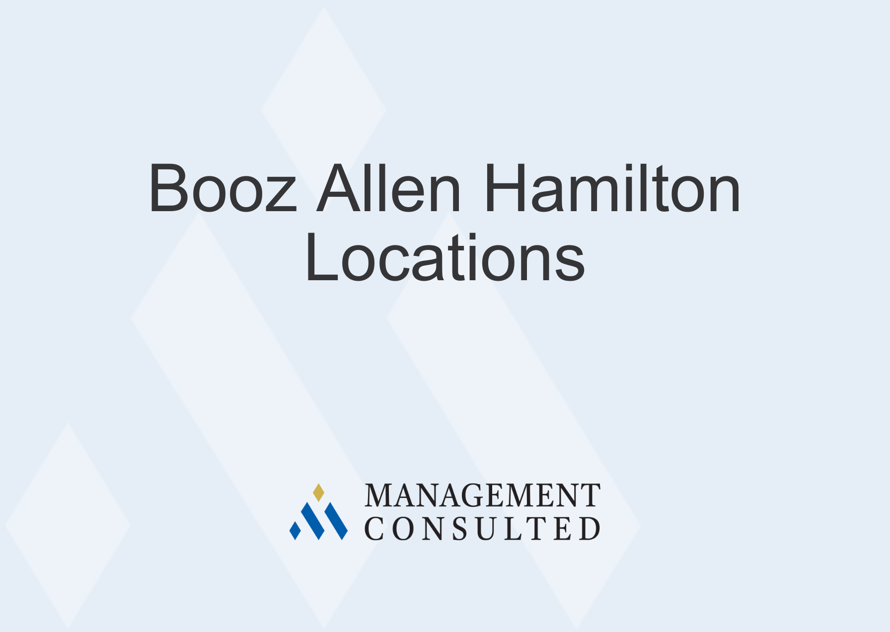 Booz Allen Hamilton Locations | Management Consulted