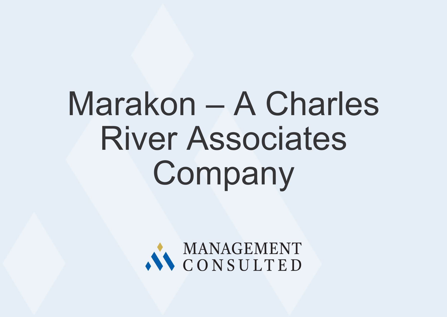 Marakon – A Charles River Associates Company