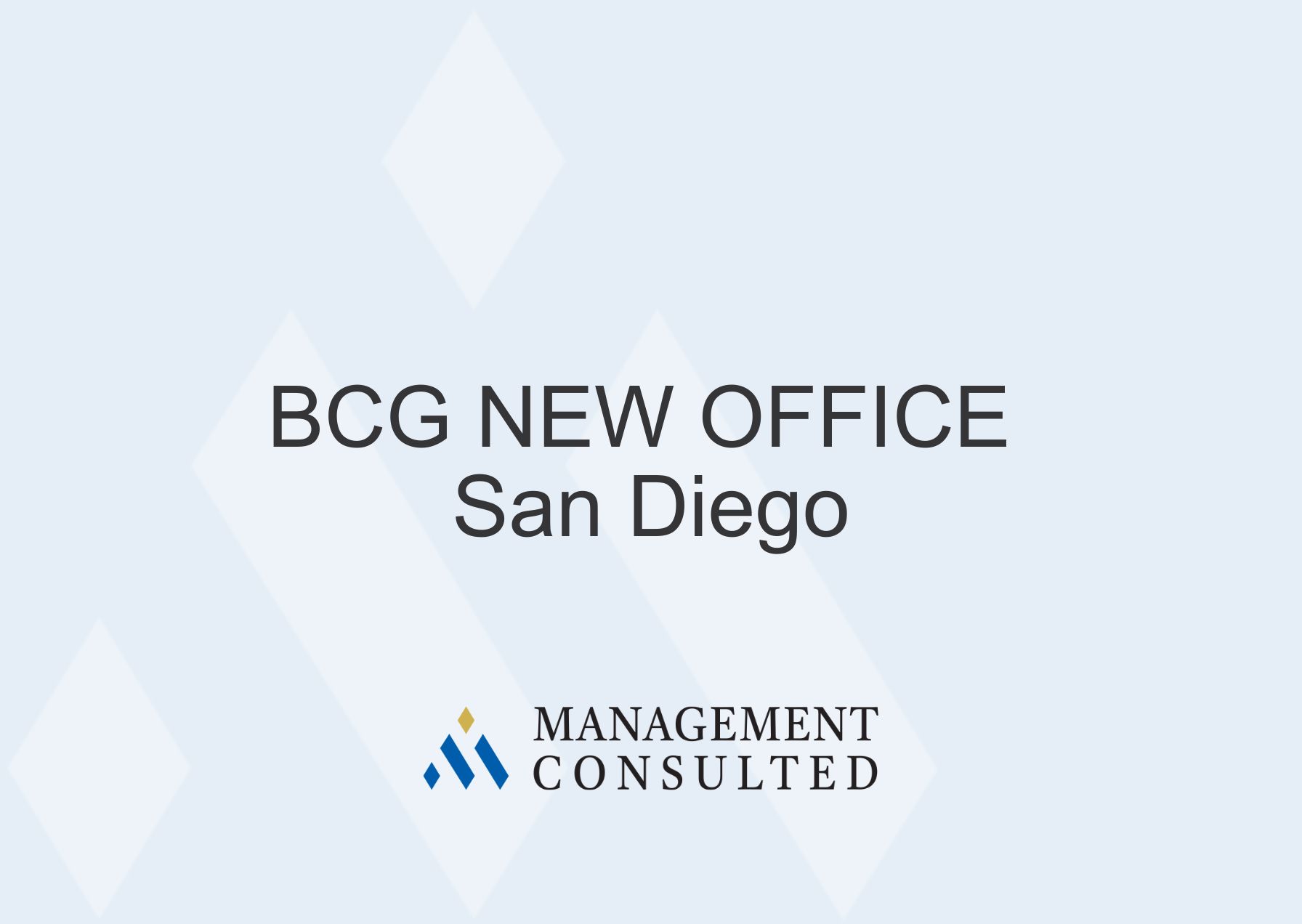 BCG to Open New Office in San Diego | Consulting Industry News