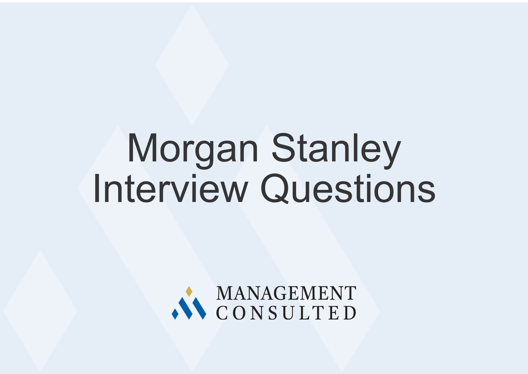 Morgan Stanley Interview Questions | Interview Experts | Coaching