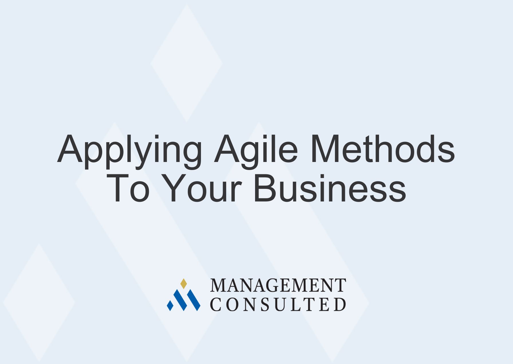 Applying Agile Methods To Your Business
