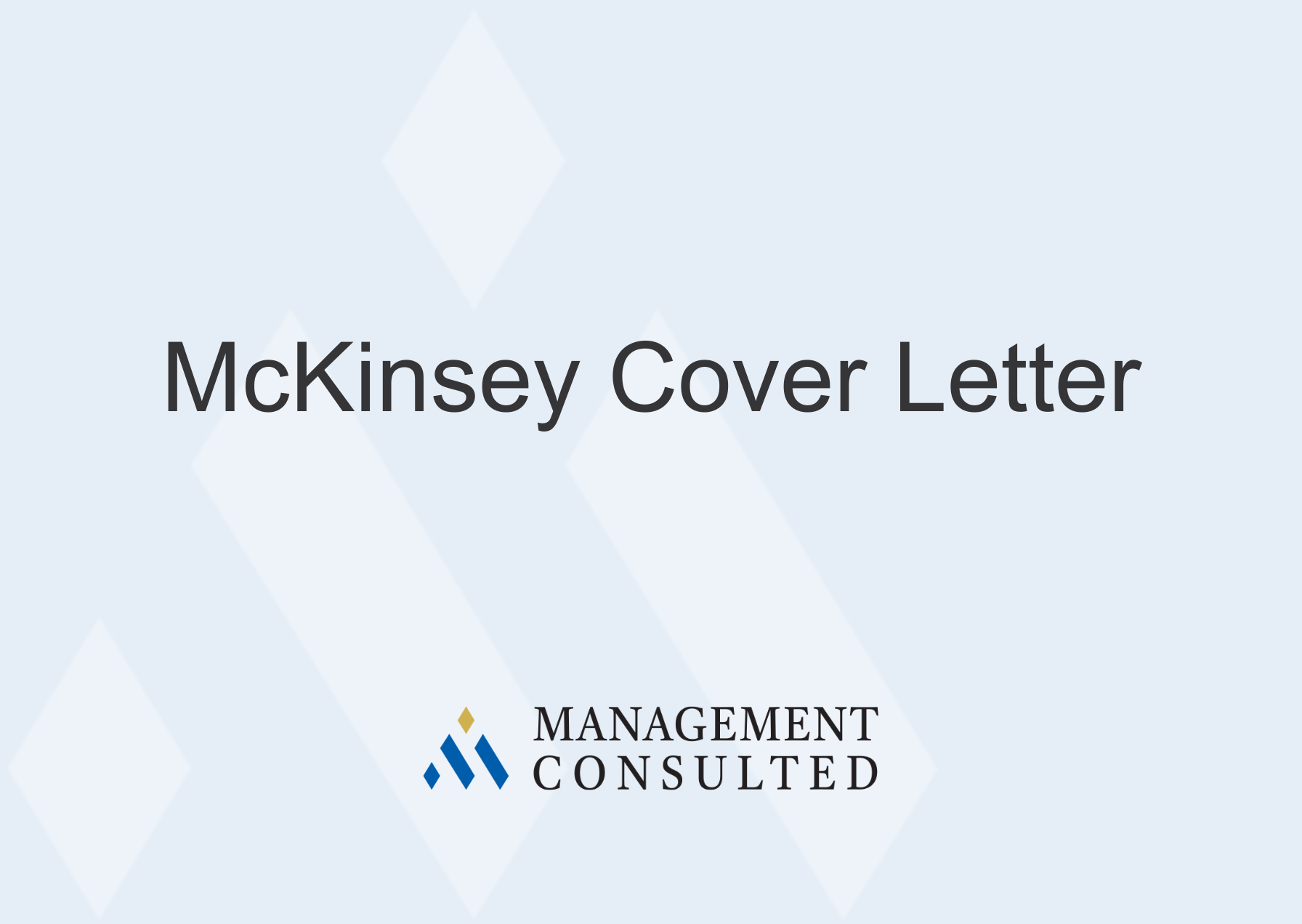 Mckinsey Cover Letters