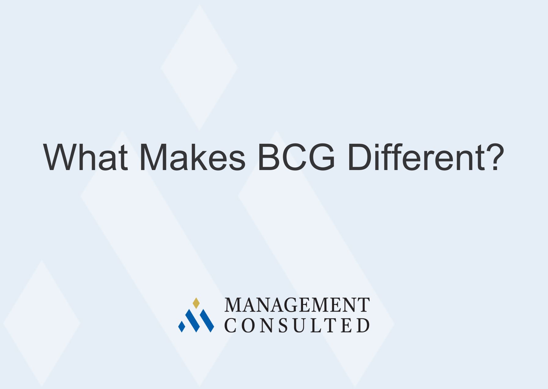 What Differentiates BCG From Other Consulting Firms