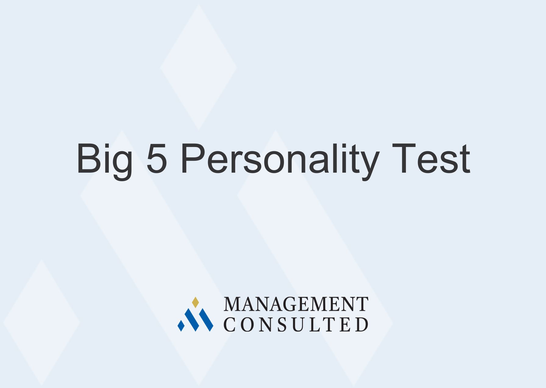 Big 5 Personality Test | Skills & Development
