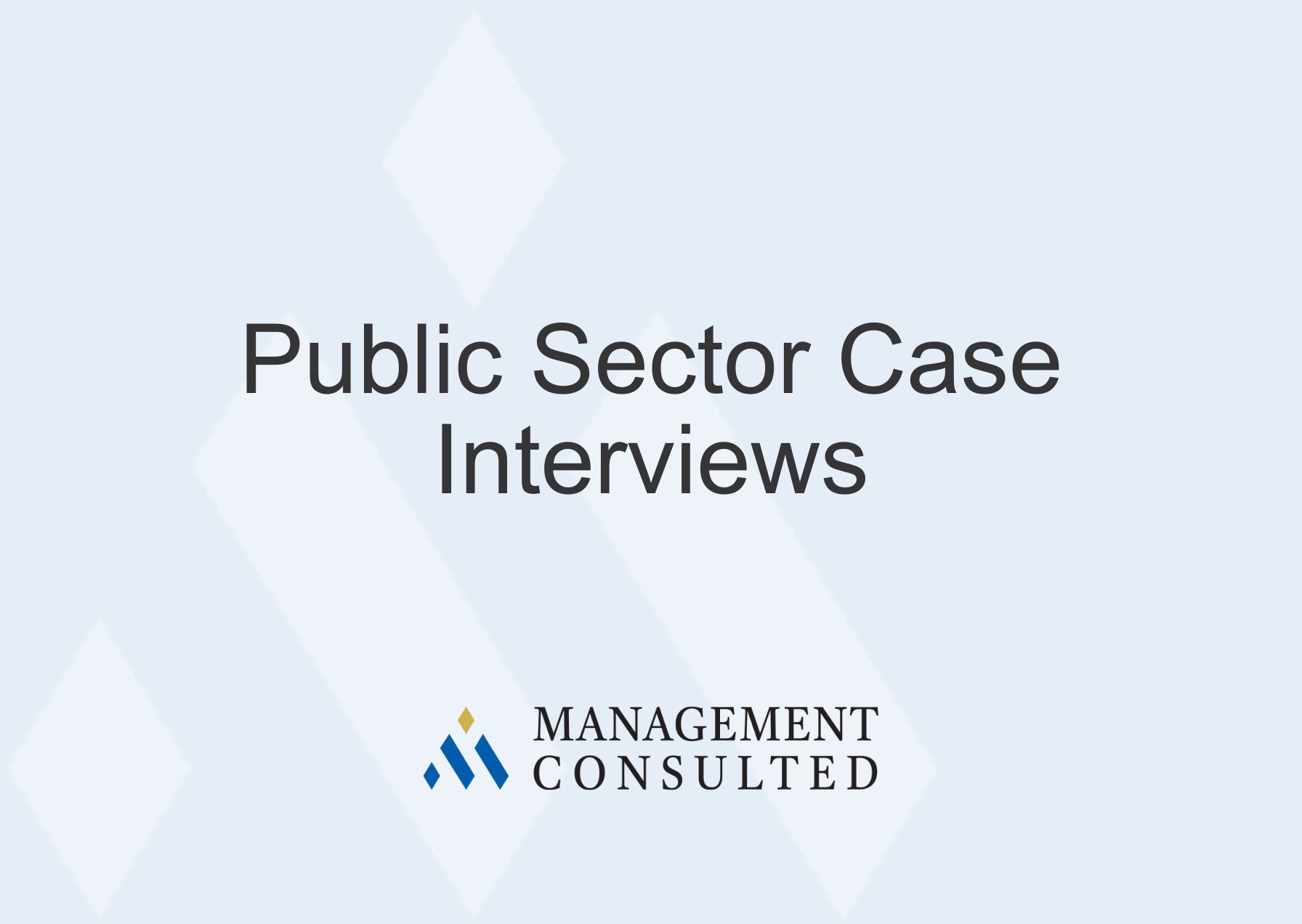 Public Sector Case Interview | McKinsey Case Interview