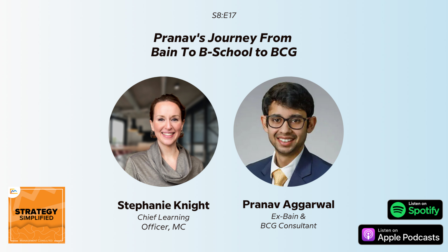Pranav's Journey From Bain To B-School to BCG (Podcast)