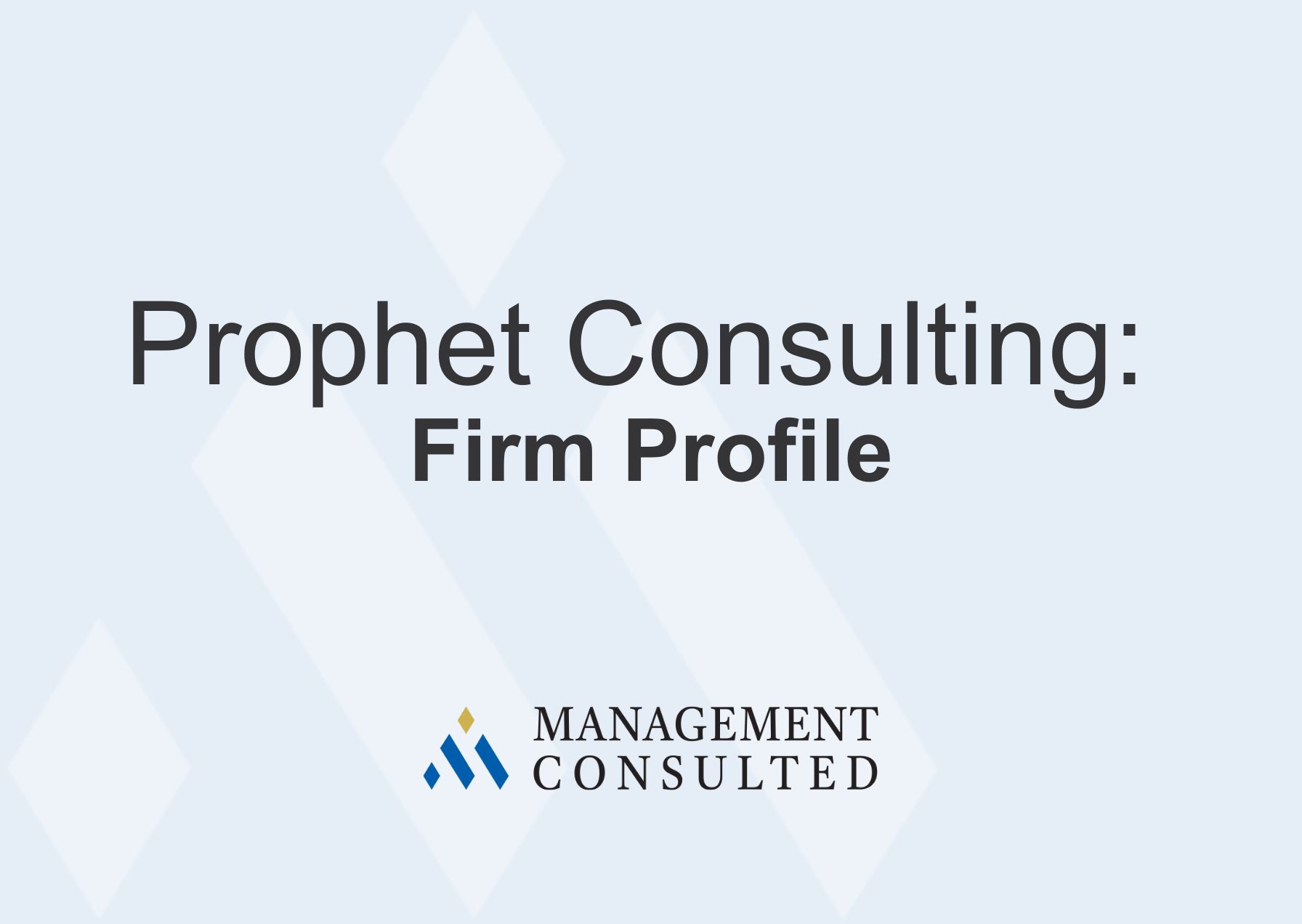 Prophet Consulting | Firm Overview & Salary Data