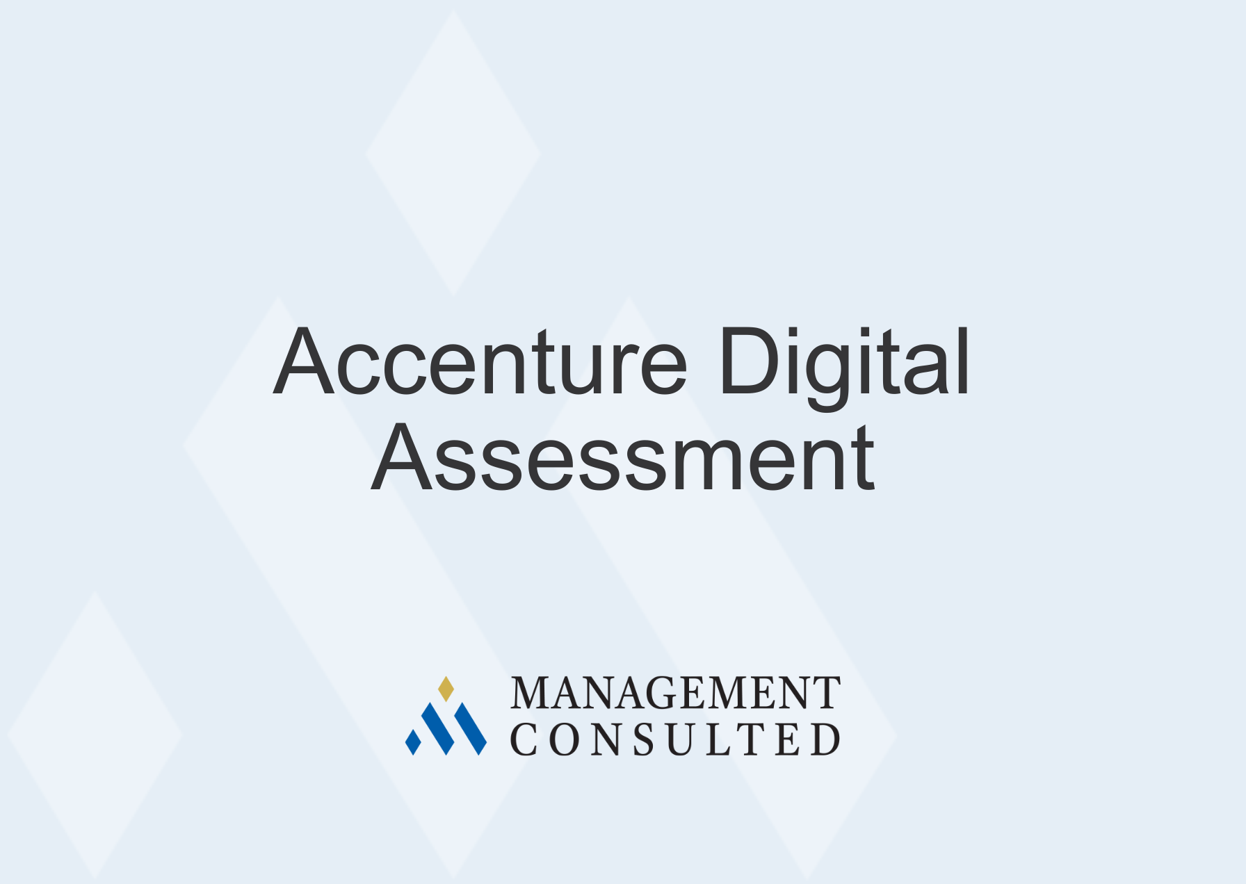 Accenture Digital Assessment 2025 | Management Consulted