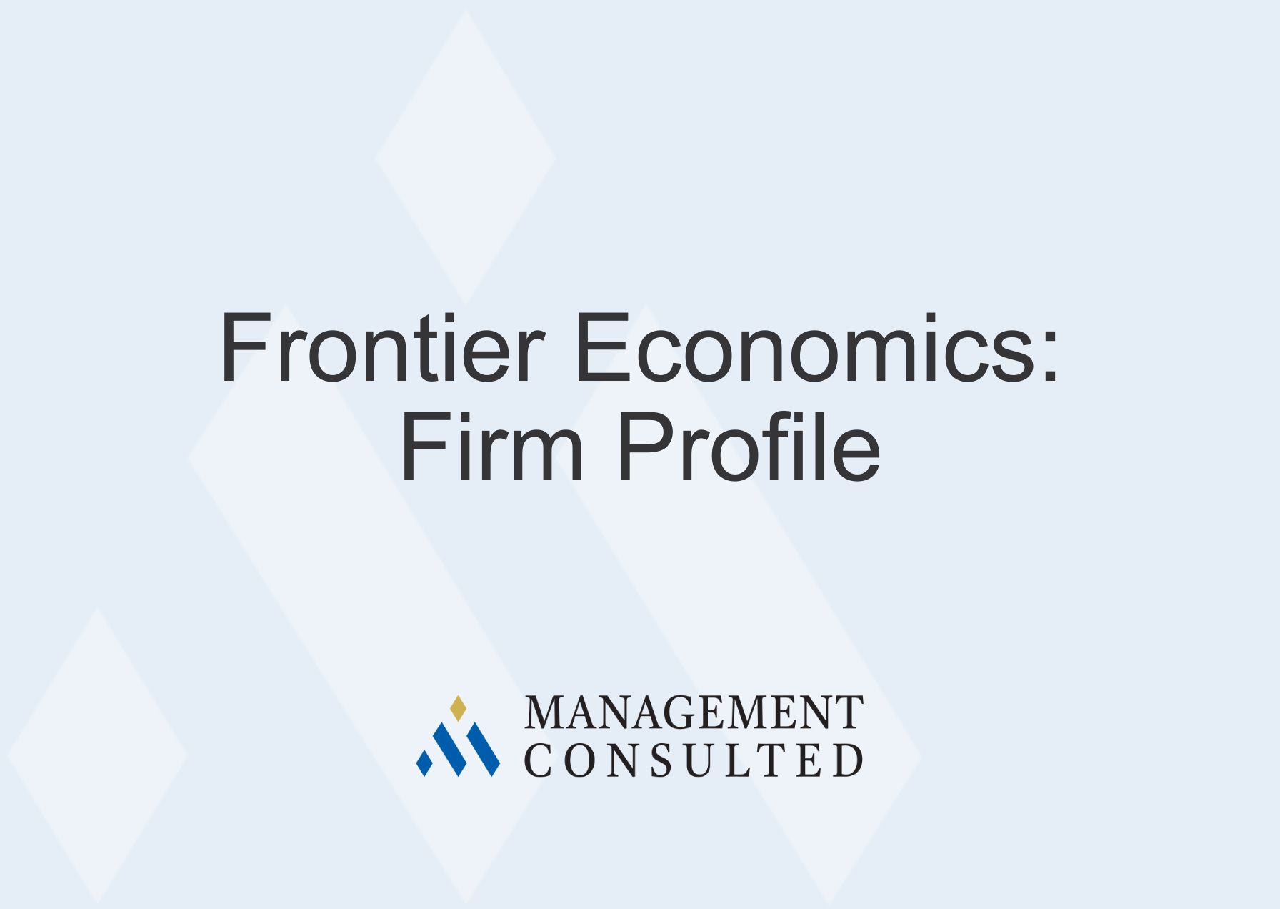 Frontier Economics Firm Profile | Firm Overview & Salary Data