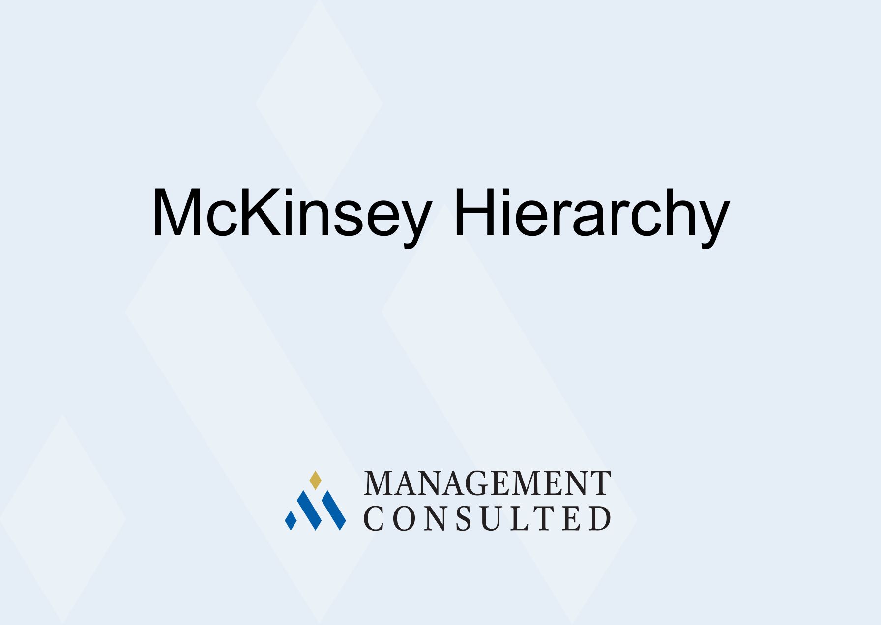 McKinsey Hierarchy | Management Consulted