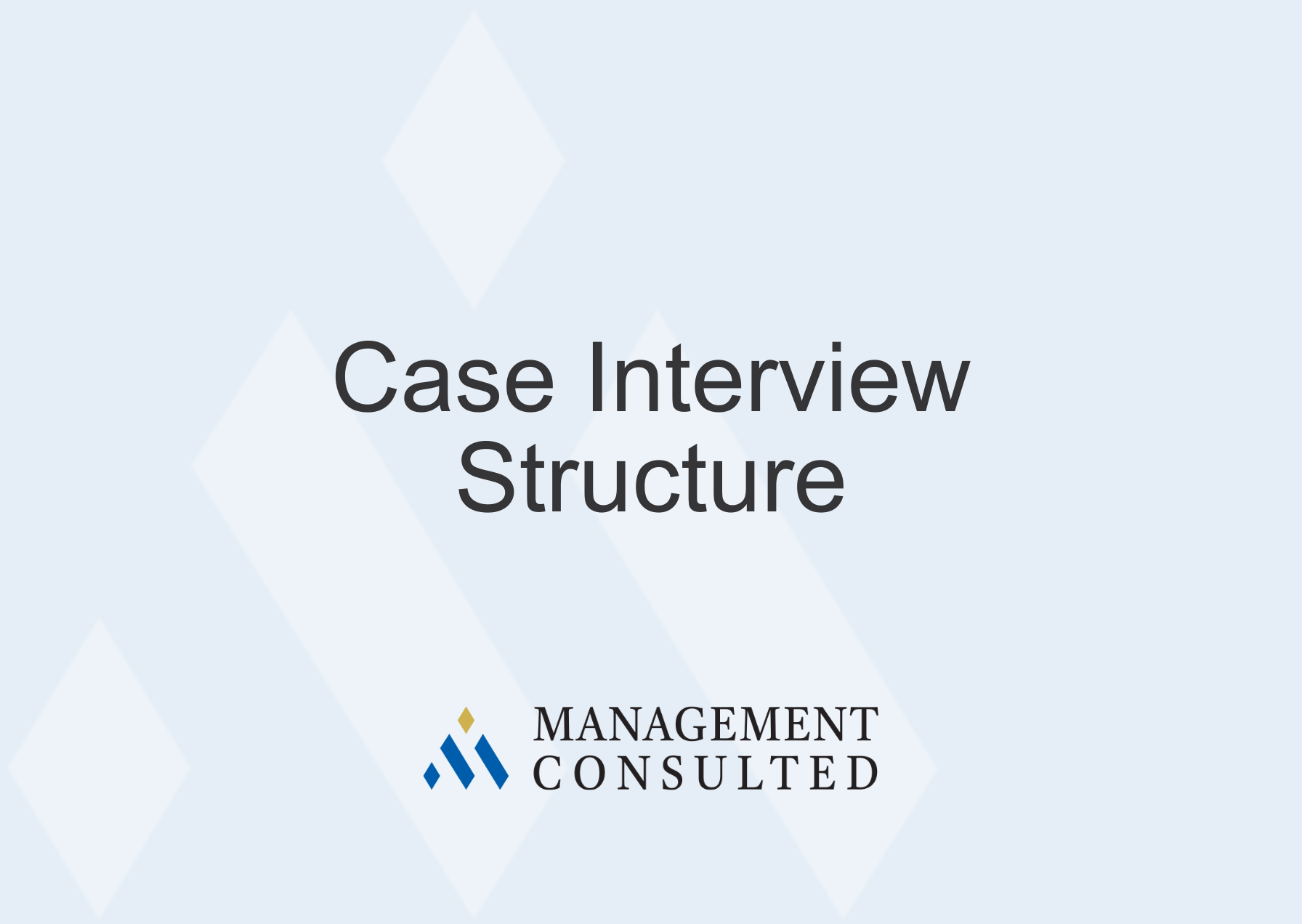 Case Interview Structure | Management Consulted