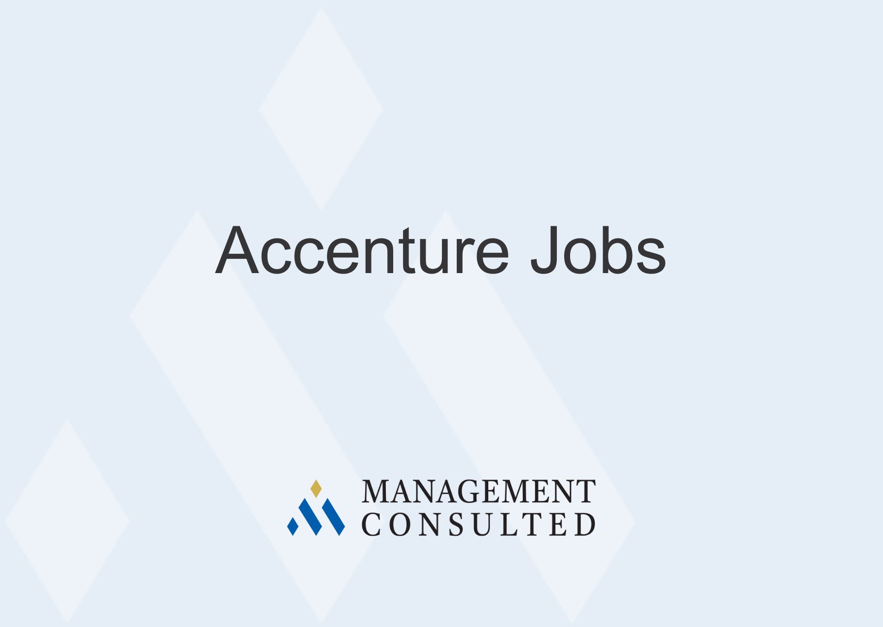 Accenture Jobs | Management Consulted
