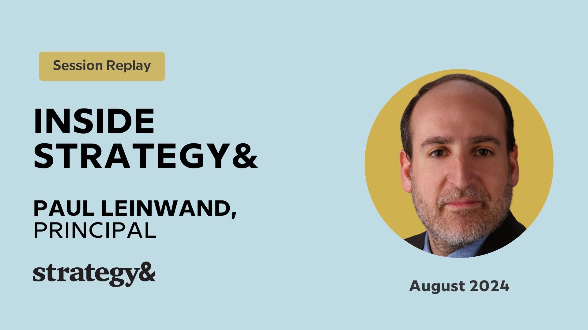 Strategy Consulting Trends with Paul Leinwand (Strategy& Principal)