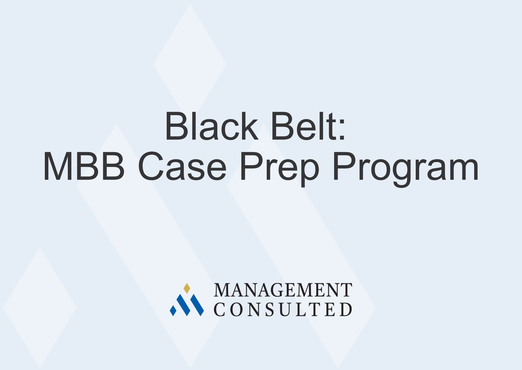 Black Belt Case Interview Prep Program