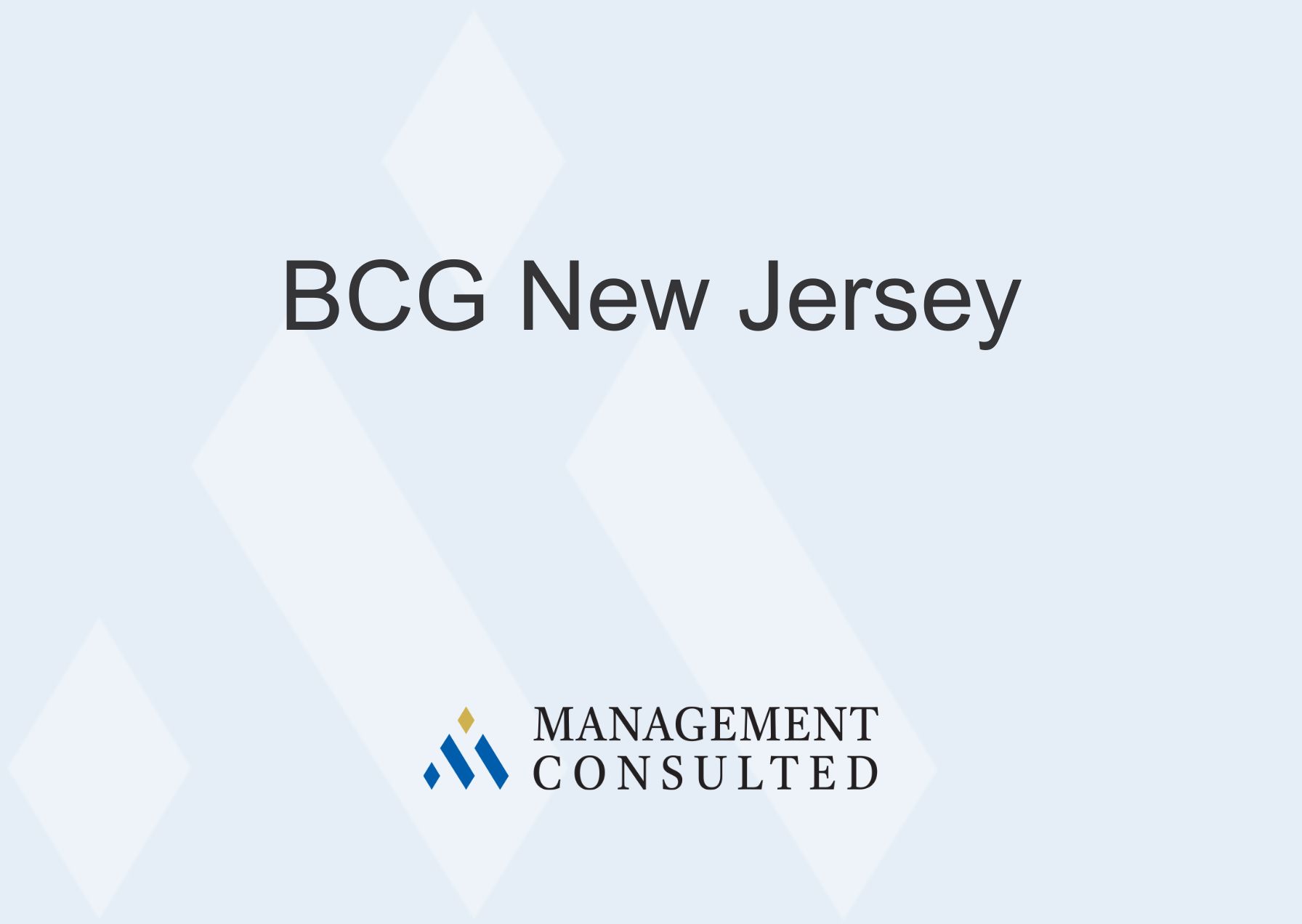 BCG New Jersey | Management Consulted