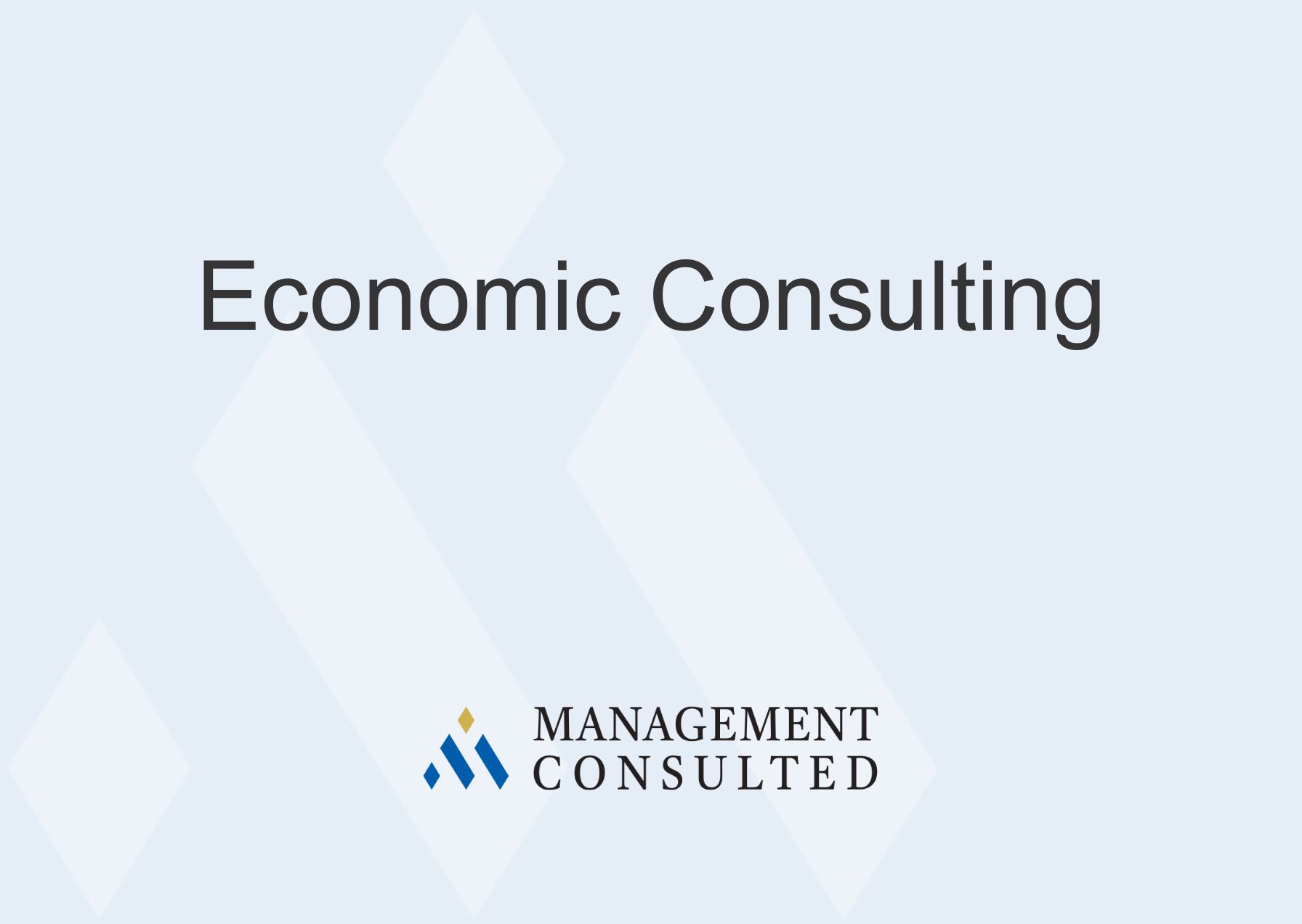 Economic Consulting | Management Consulted