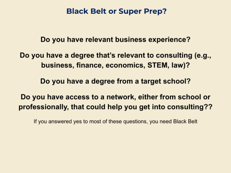 Black Belt Case Interview Prep Program | Accelerated and Comprehensive