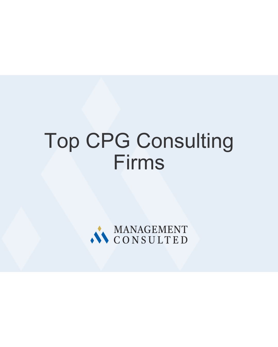 Top CPG Consulting Firms