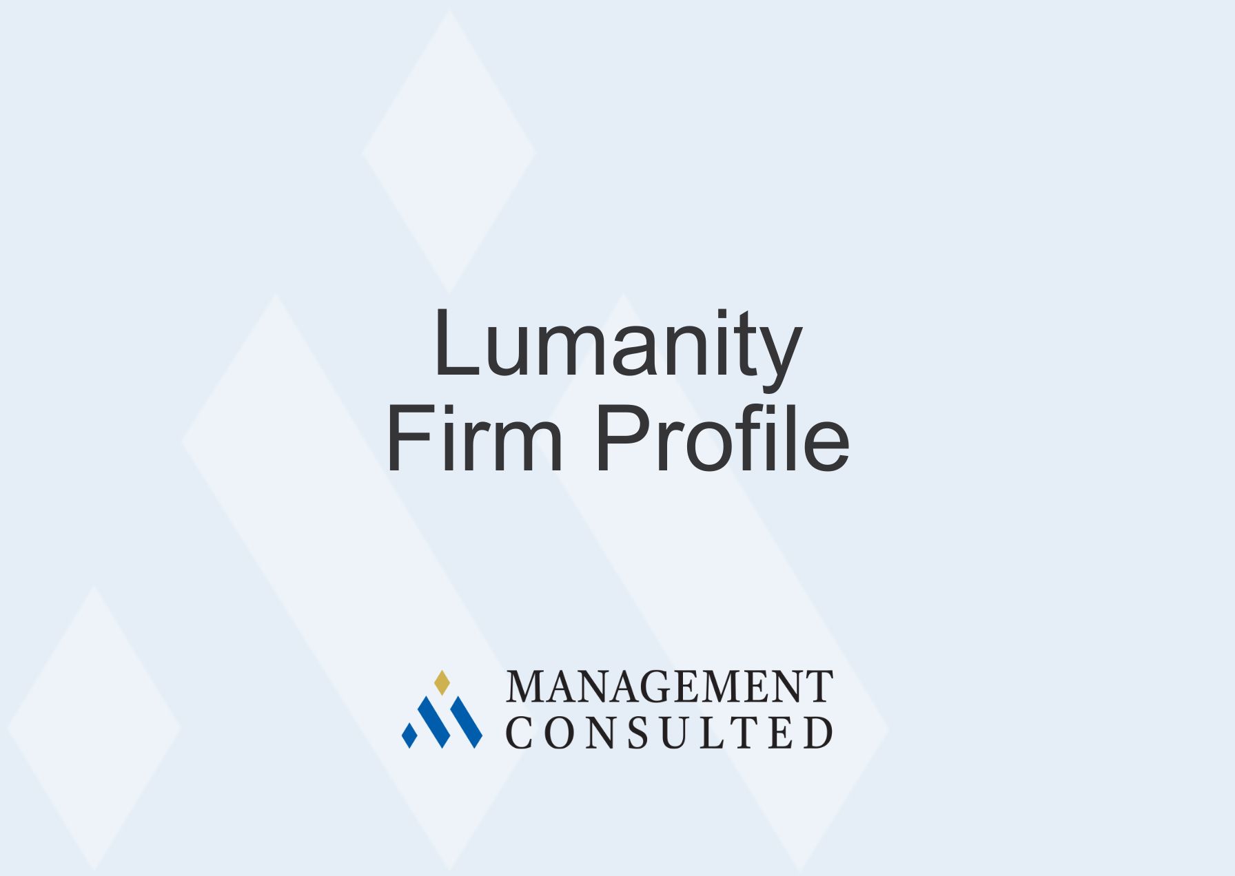 Lumanity | Management Consulted