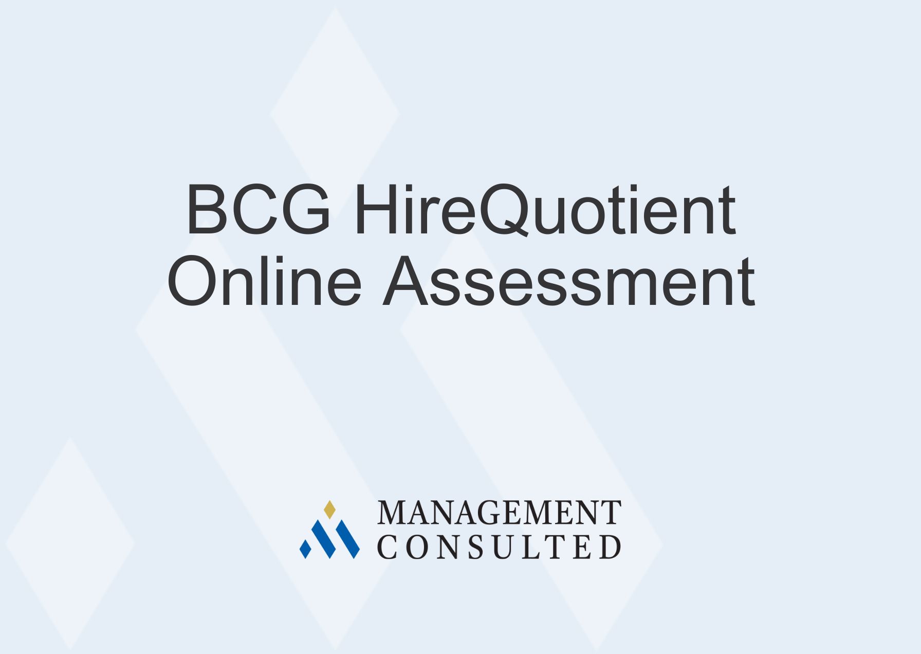 BCG HireQuotient Online Assessment 2025 | Management Consulted
