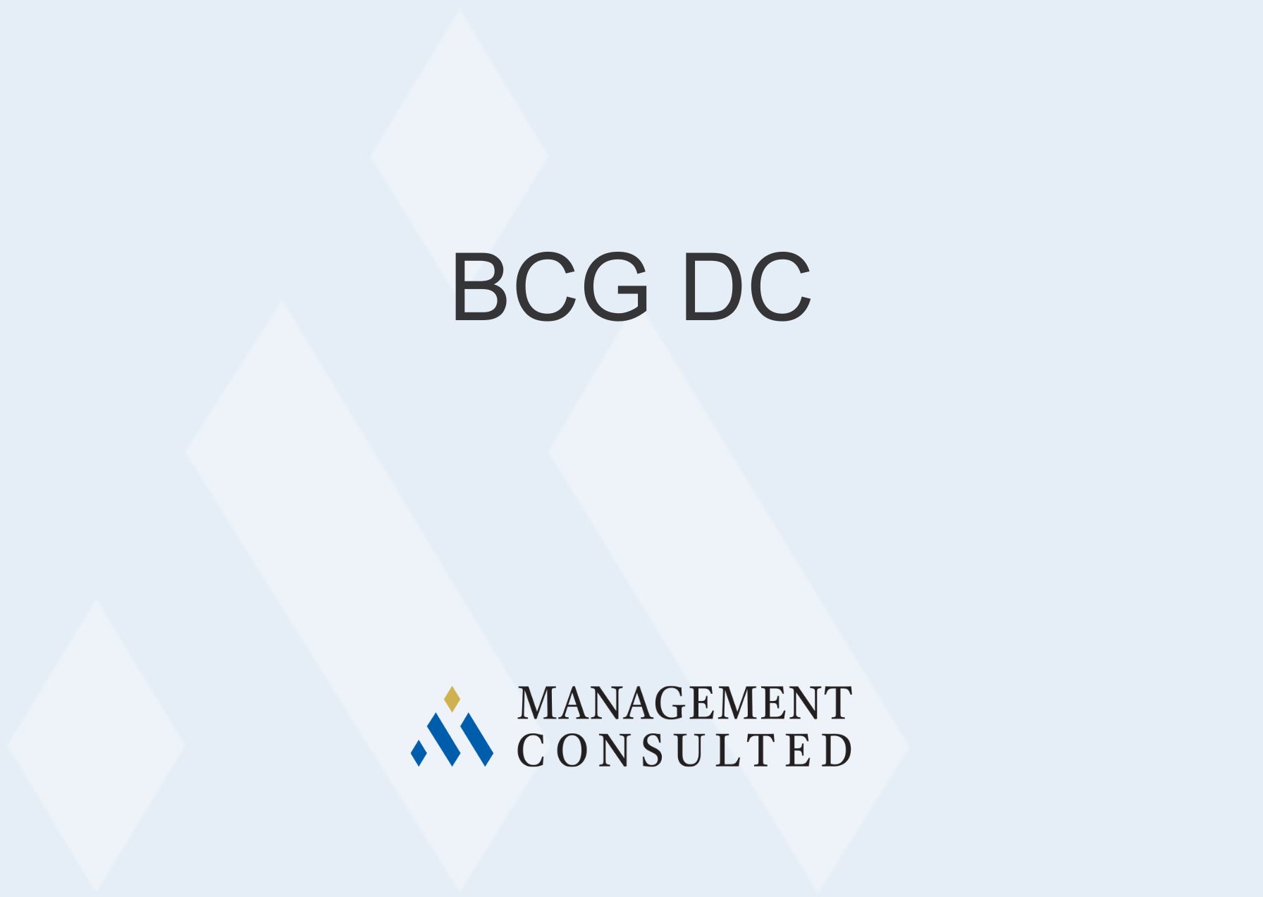 BCG DC | Management Consulted