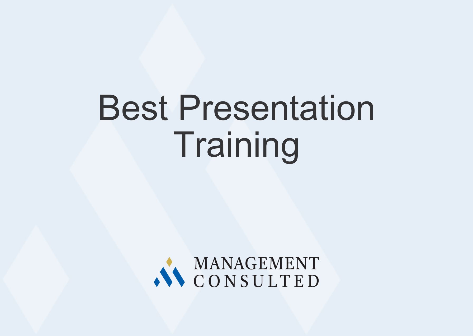 Best Presentation Training | Management Consulted