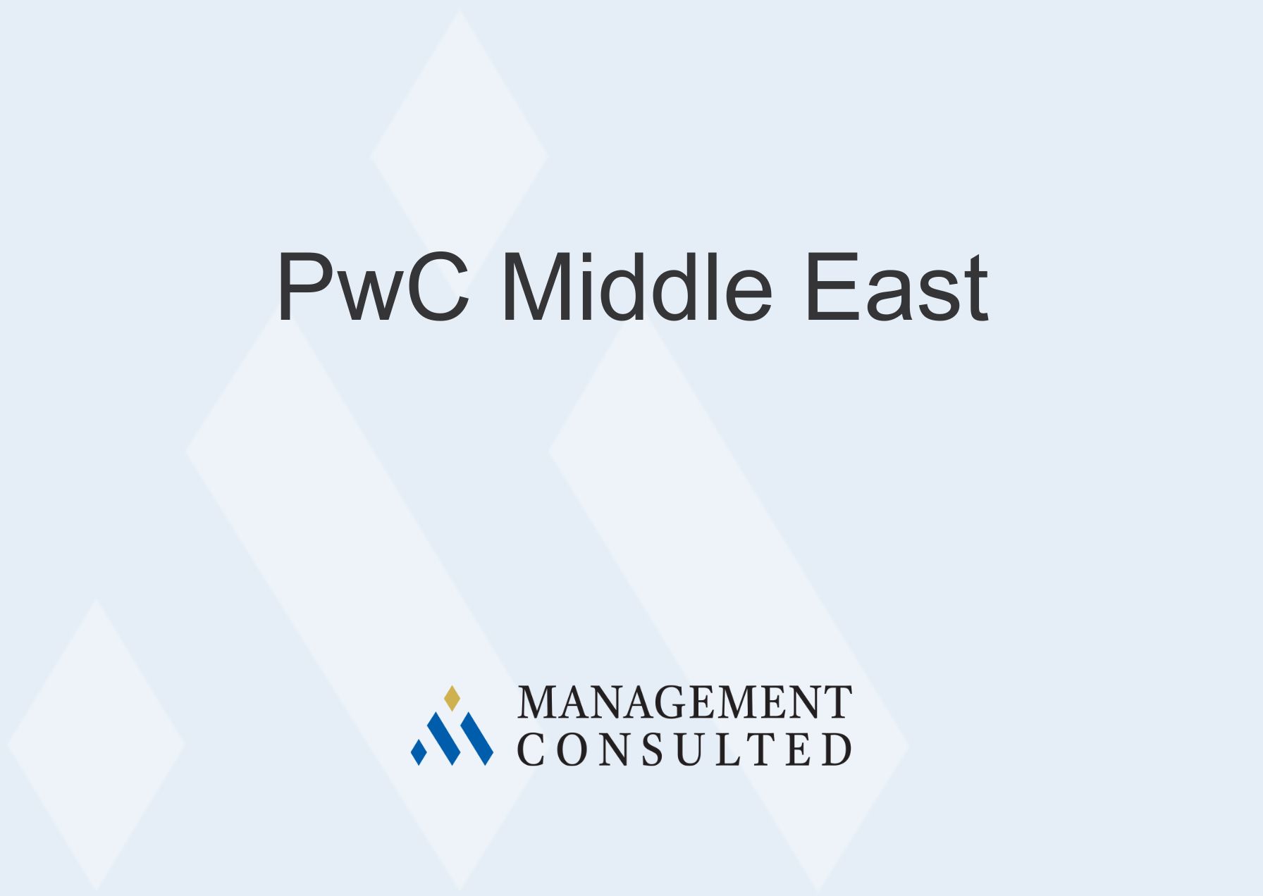 PwC Middle East | Management Consulted