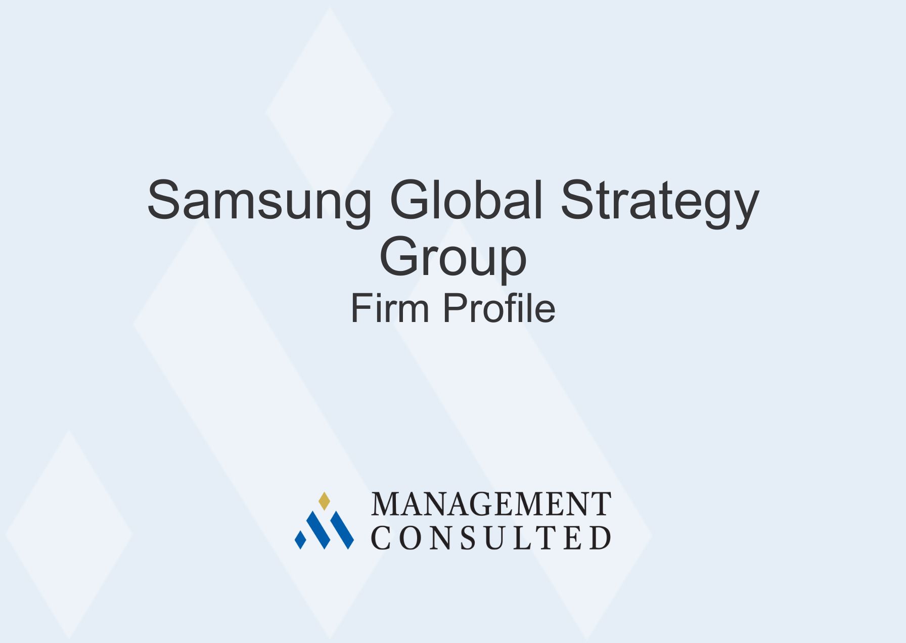 Samsung Global Strategy Group Firm Profile