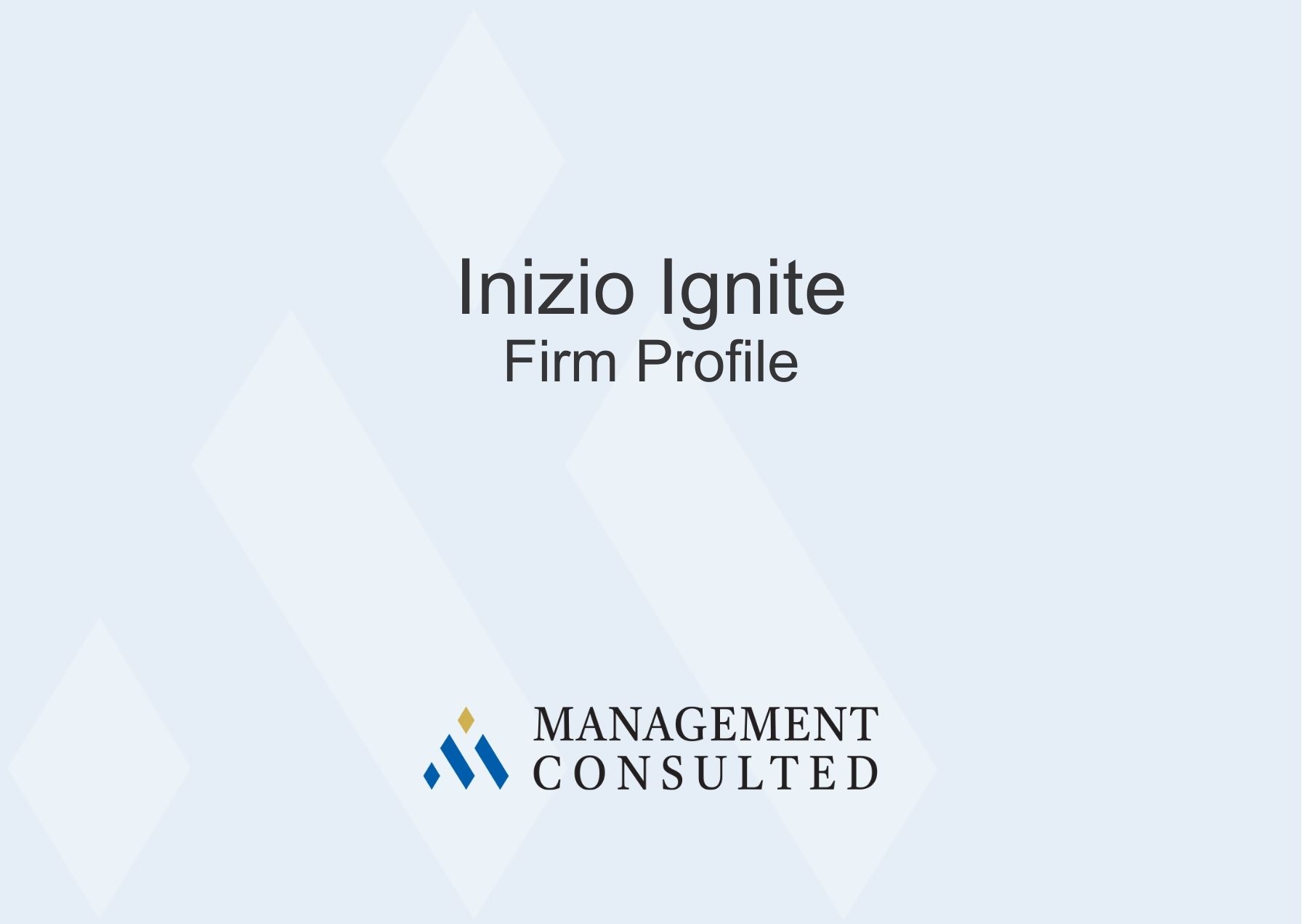 Inizio Ignite Firm Profile | Management Consulted